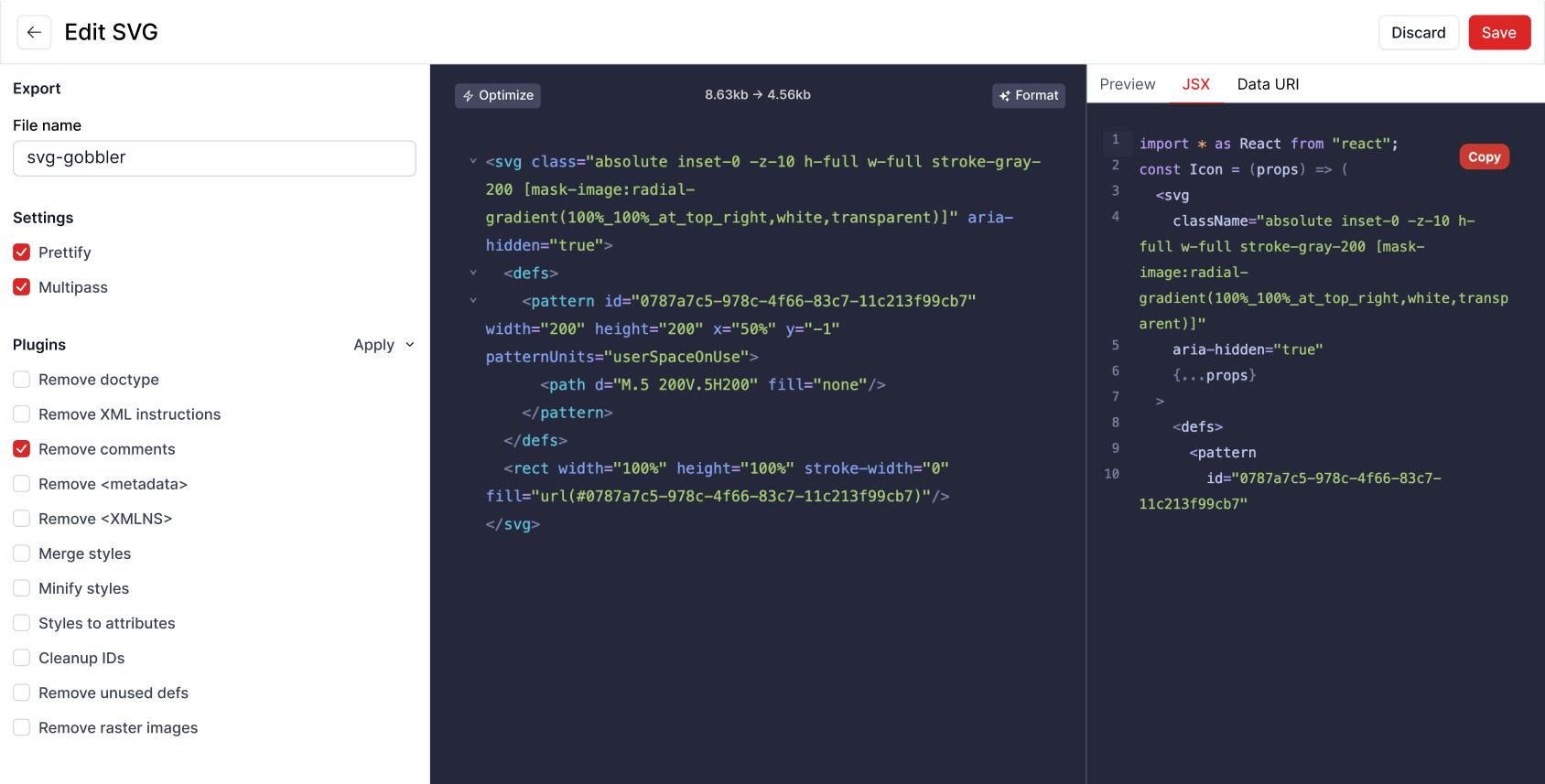SVG Gobbler - Find, optimize, organize, edit, and export SVGs like never before